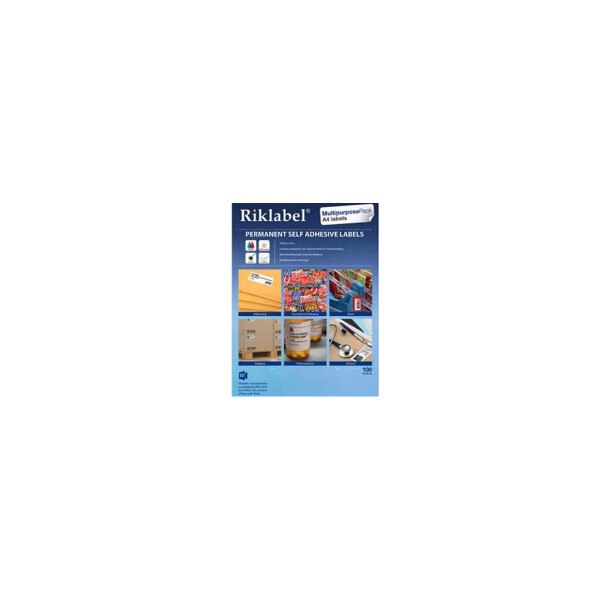 Riklabel Colored A4 Labels, 63.5x38.1mm, Red Color