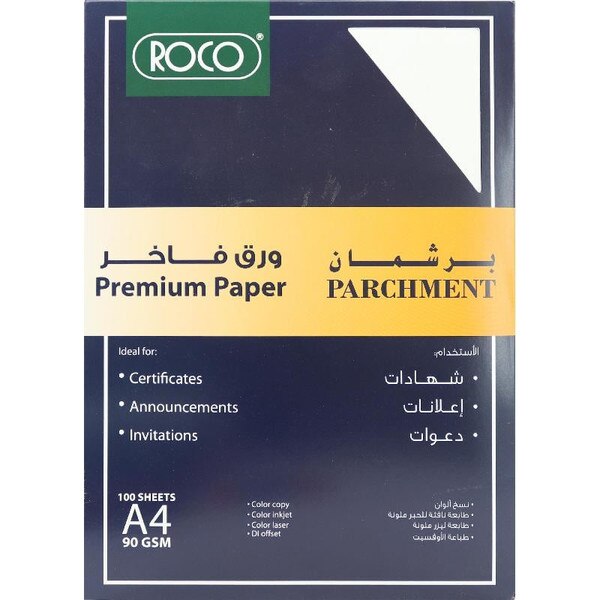 Roco Parchment Premium Paper White, A4, 90 gsm
