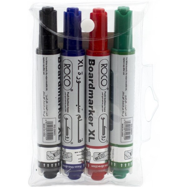Roco whiteboard markers (chisel tip) set of 4 assorted colors