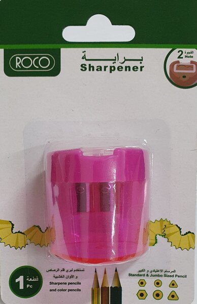 Roco Sharpener Container Double Hole Pink