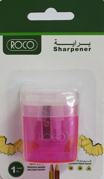 Roco Sharpener Pocket Size Container Single Hole Pink