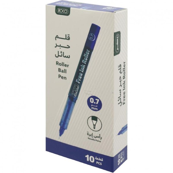 Roco Rollerball Pen Blue Color 0.7 Needle Tip10 Pens